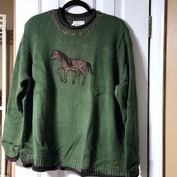 CJ Banks | Sweaters | Vintage Hand Embroidered Heavy Knit Sweater Horse ...